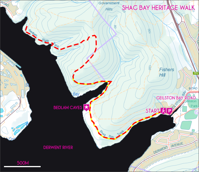 Shag Bay Map – TasTrails.com