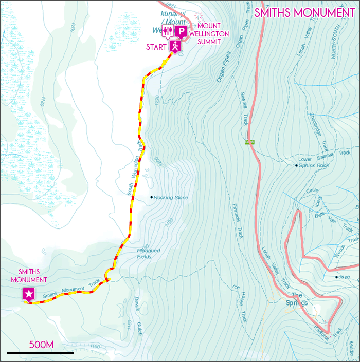 Smiths Monument Map – TasTrails.com