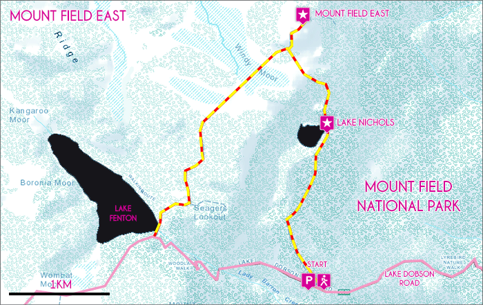 Mount Field East Map – TasTrails.com