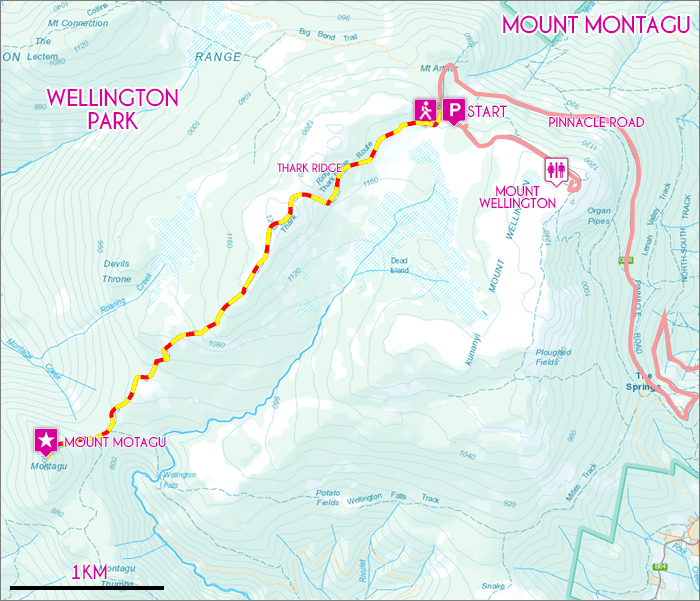 Mount Montagu Map – TasTrails.com